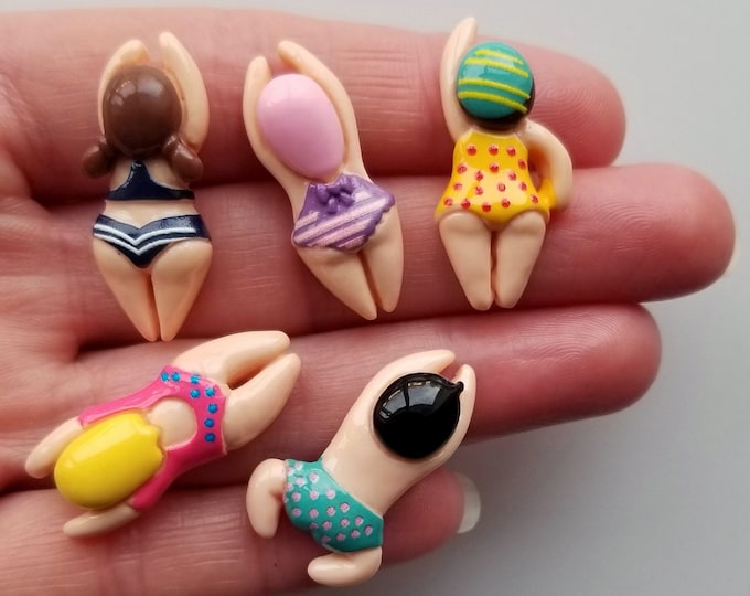 Ceramic Swimming Girls Set of 3 English Seaside Beach Friends - Etsy