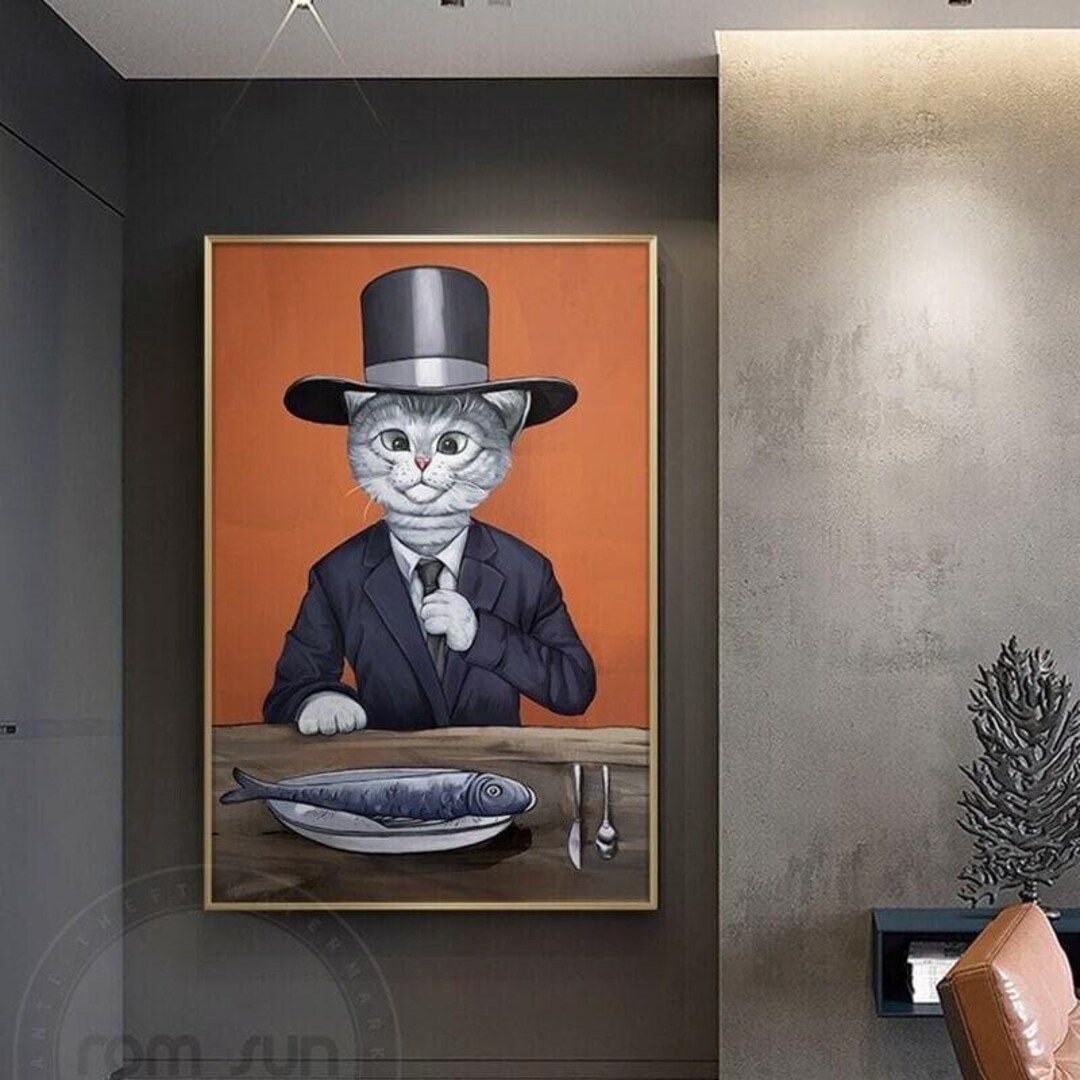 Modern Style Cute Cat Wall Pictures for Living Room Bedroom Suit and ...