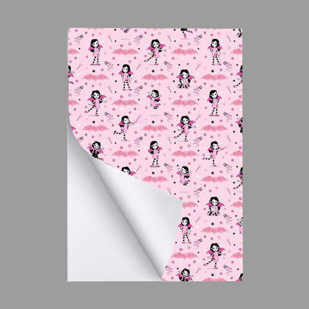 Isadora Moon - Moon & Stars 1 Sheet of Pink Gift Wrap by Muncaster, Harriet - Etsy