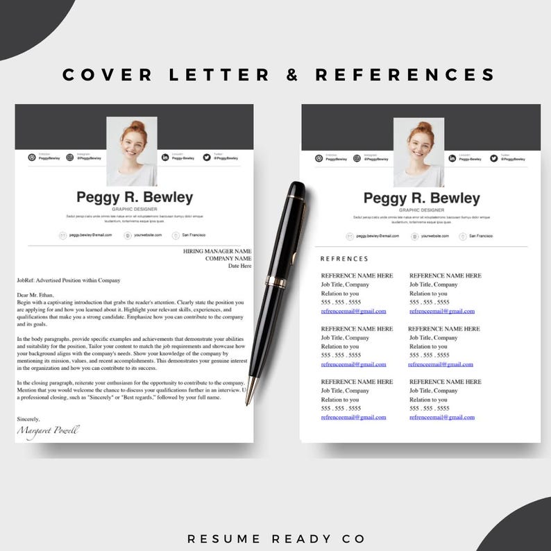 Modern Grey Resume Template Editable CV Design Instant Download ...