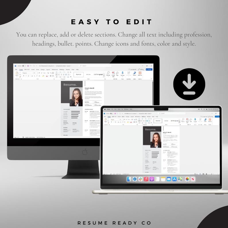 Smoke-dark Professional Resume Template Creatives | Editable CV Design ...