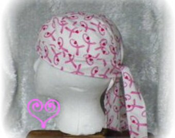 Breast Cancer Awareness Do Rag/Head Gear/Skull Cap Black Grid | Etsy