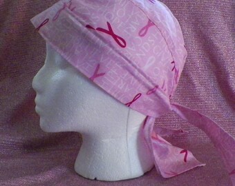 Breast Cancer Awareness Do Rag/head Gear/skull Cap Black Grid | Etsy