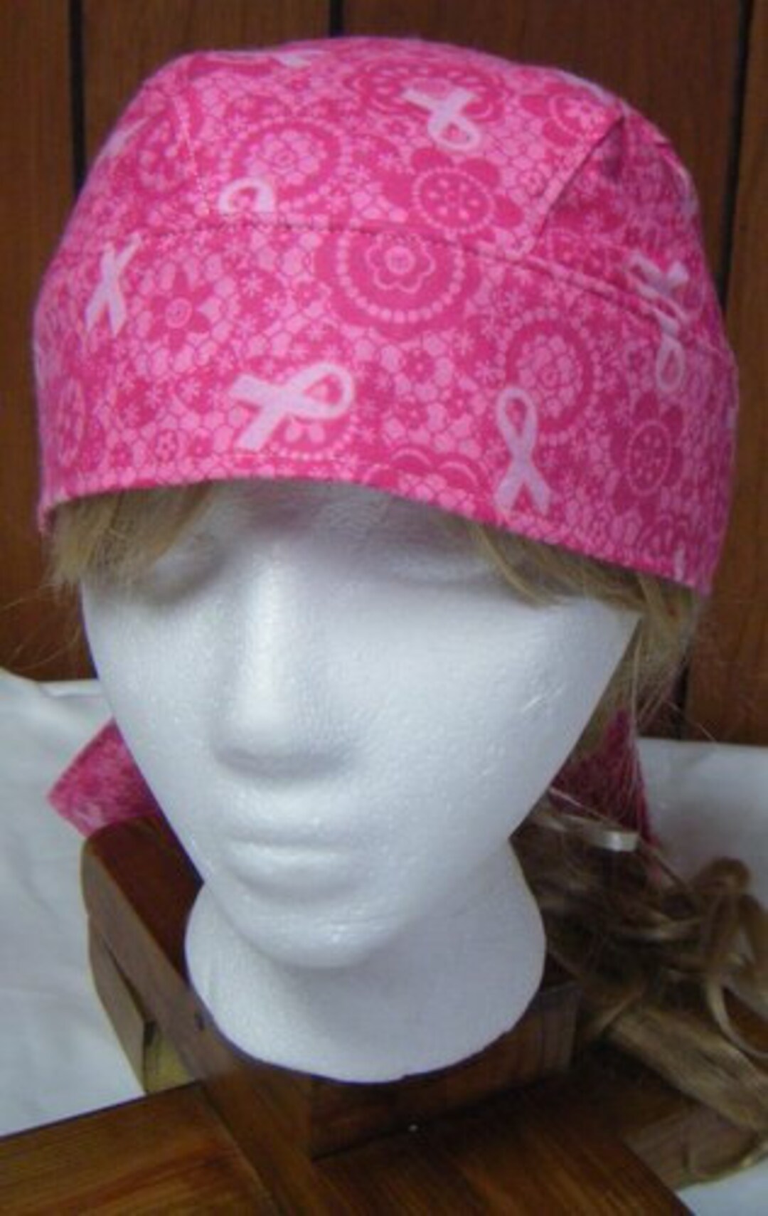 Pink Ribbon Breast Cancer Do Rag Bandanna Like Print Flannel Fabric - Etsy