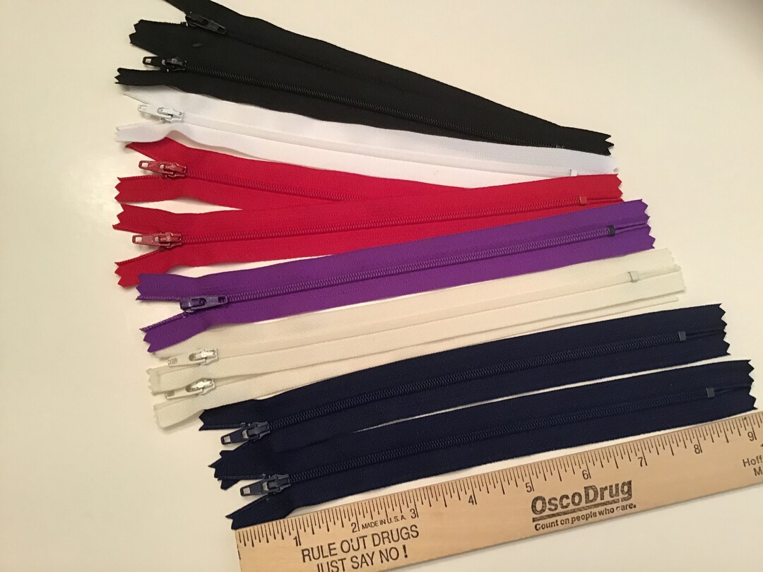 Set of 10 Zippers 8 Inch Zippers Assorted Colors - Etsy