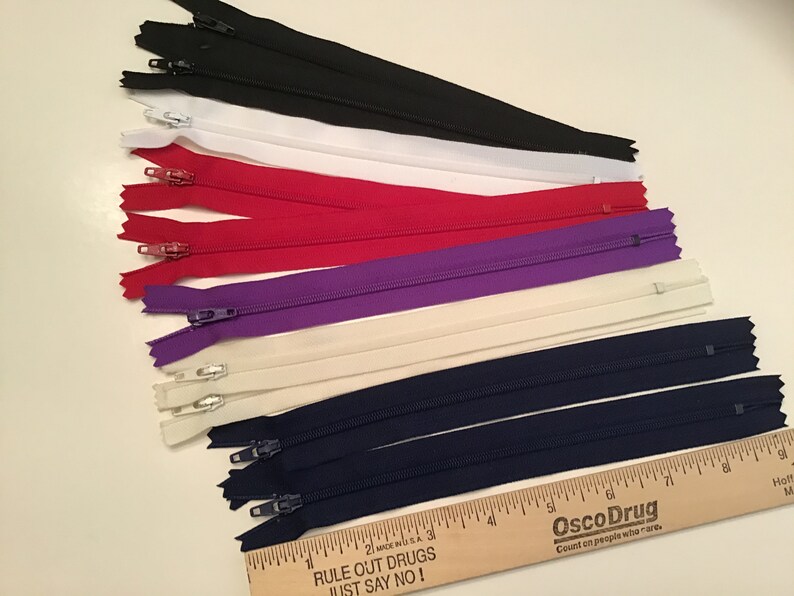Set of 10 Zippers 8 Inch Zippers Assorted Colors - Etsy