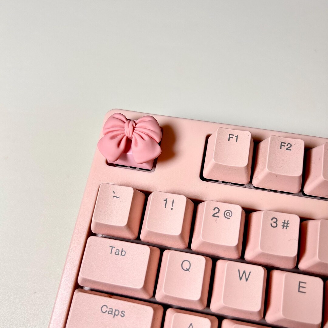 Custom Pink Bow Esc Keycap - Aesthetic Keycap for Mechanical Keyboards ...