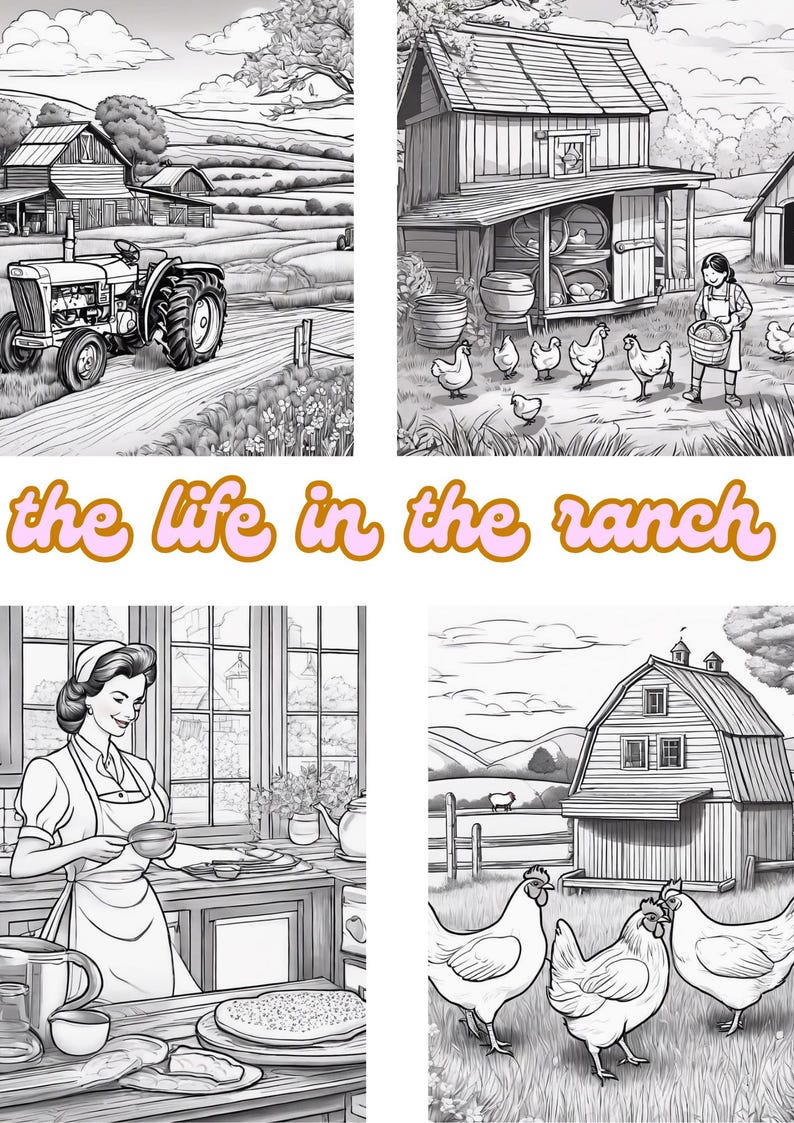 The Life in the Ranch Coloring Pages Ranch Style Houses Cute Animals ...