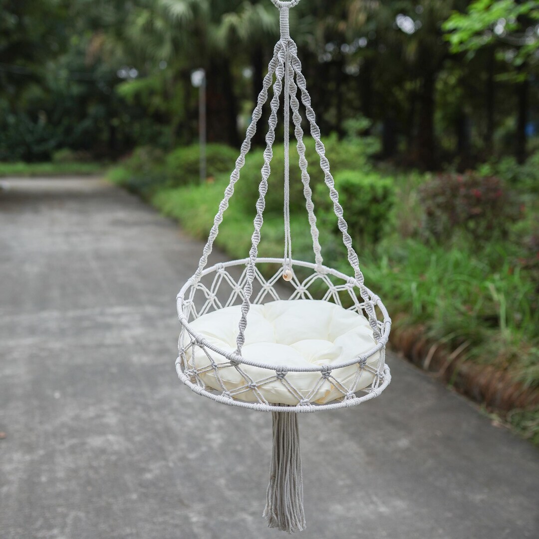Macrame Single Seated Swing,handmade Macrame Hanging Chair,bohemia ...