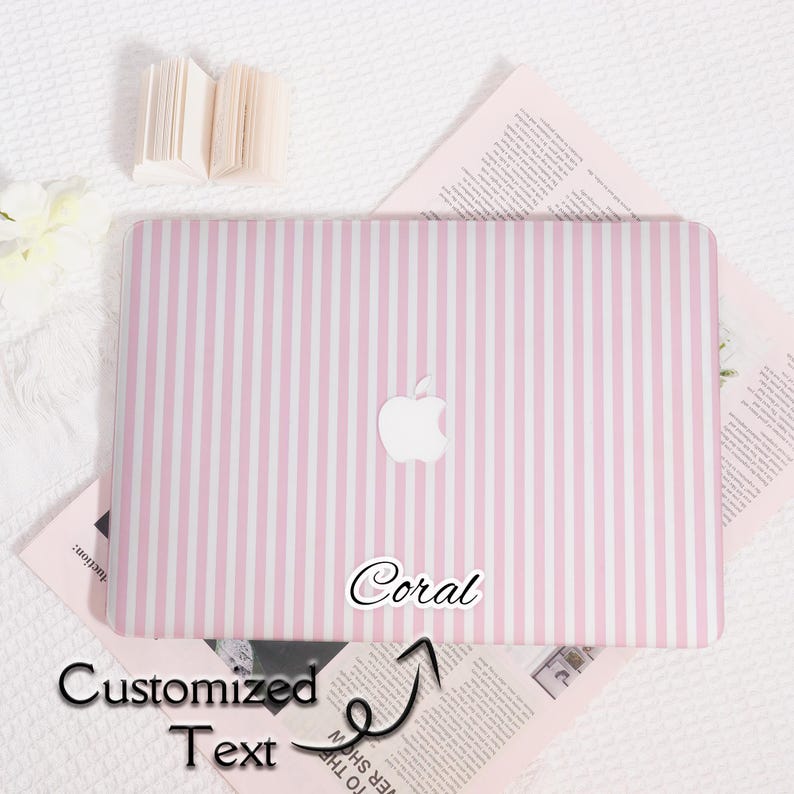 Pink Stripes MacBook Case, Protective Hard Shell Cover for MacBook Air ...