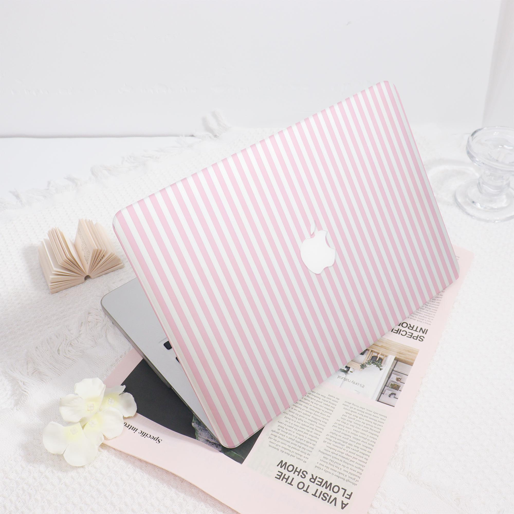 Pink Stripes MacBook Case, Protective Hard Shell Cover for MacBook Air ...