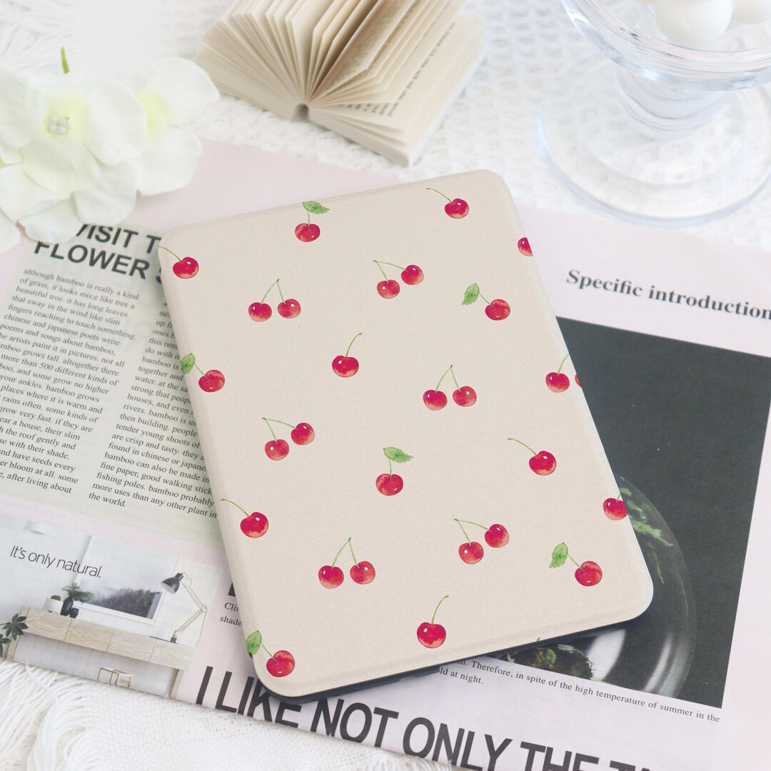 Red Cherry Kindle Custom Case With Hand Strap for Paperwhite 1/2/3/4 ...