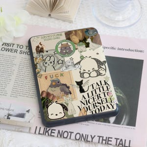 Cartoon Collage Kindle Custom Case With Hand Strap for Paperwhite 1/2/4 ...