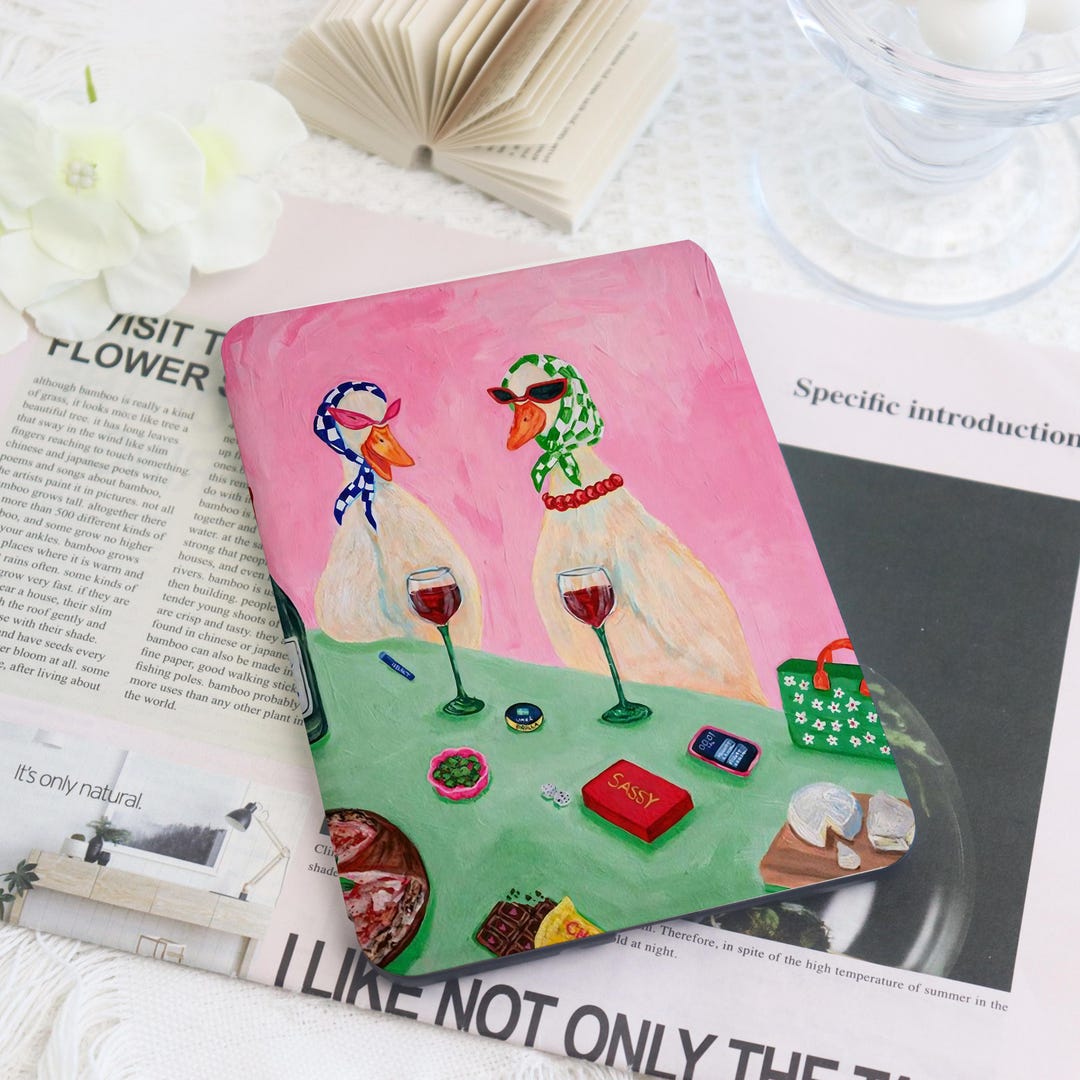 Fashion Duck Oil Painting Kindle & Kobo Case With Hand Strap, E-reader ...