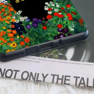 Oil Painting Black Cat Kindle Case With Hand Strap for Paperwhite 1/2/4 ...