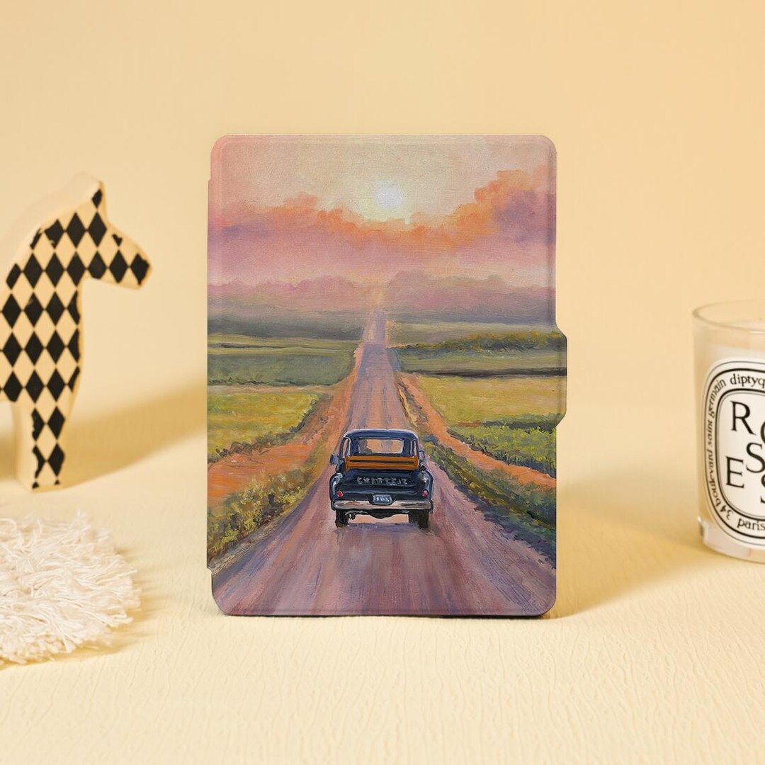 Sunset Road Trip Oil Painting Kindle Case for Kindle 11 Paperwhite 1/2 ...