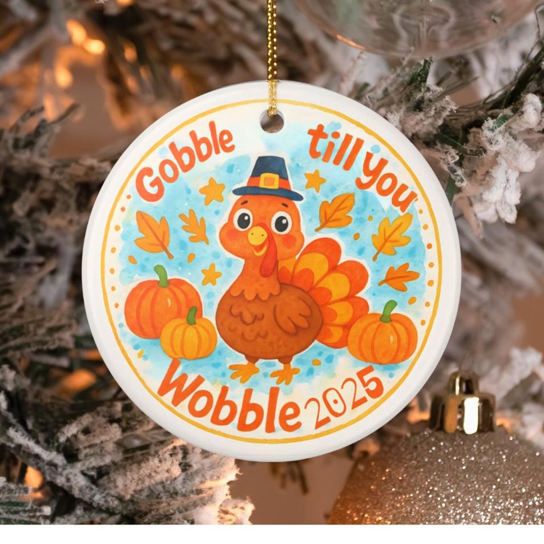 Thanksgiving Turkey Funny Fall Tree Ornament Gobble Host Gift Family ...