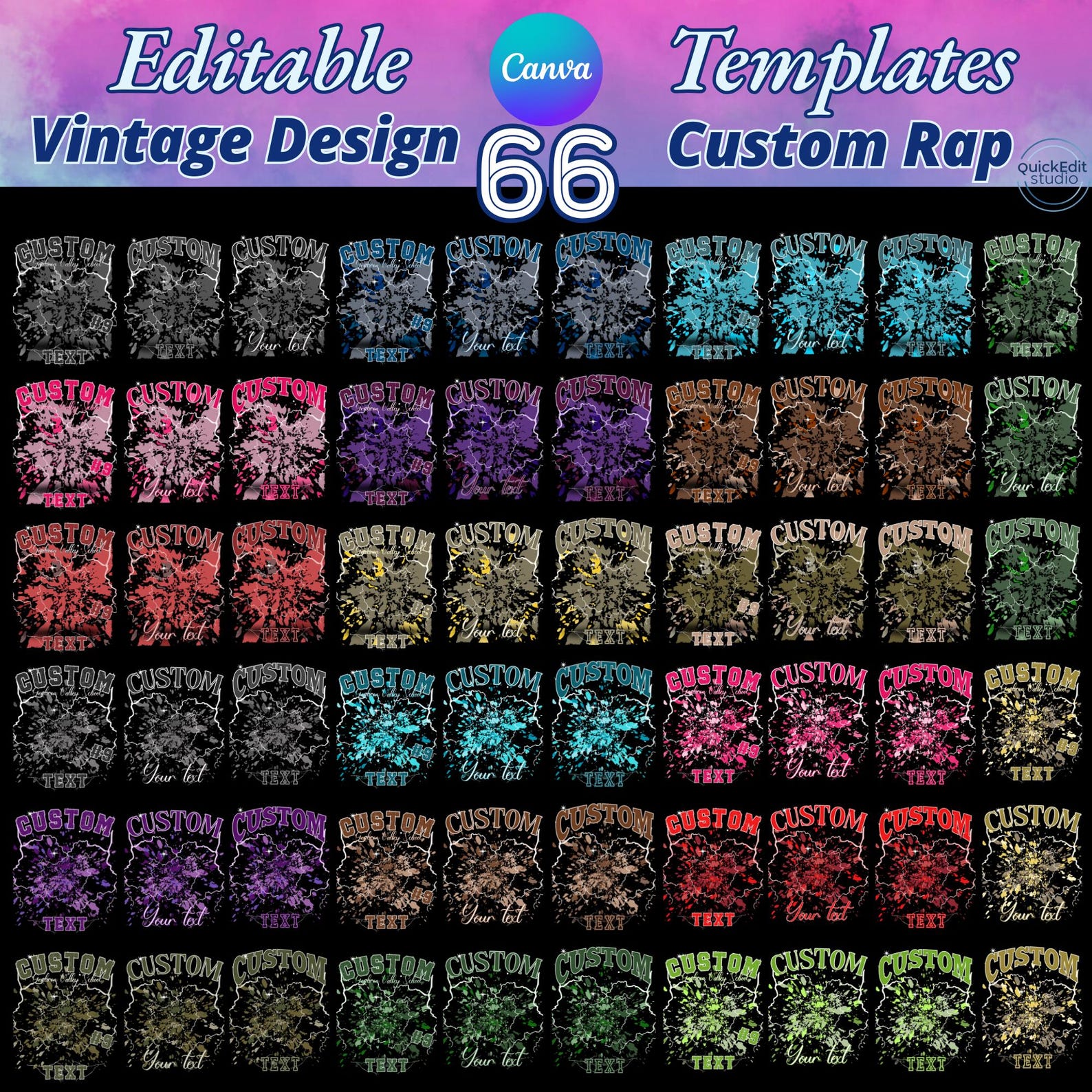 SVG 90s Bootleg Shirt Template Bundle, Editable Canva Designs, Vintage ...