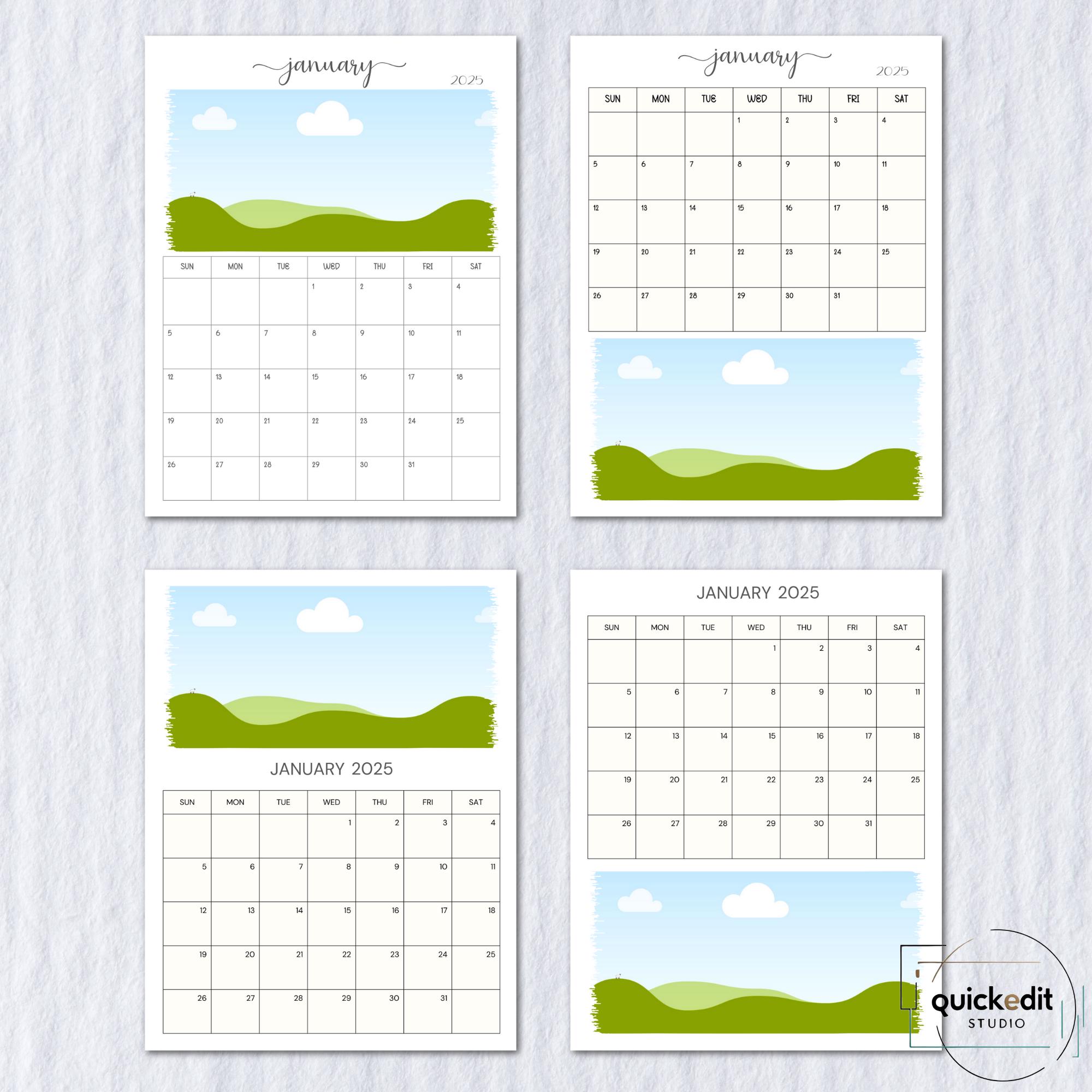 Editable 2025 Photo Calendar Template: Canva Custom Design (PLR) - Etsy