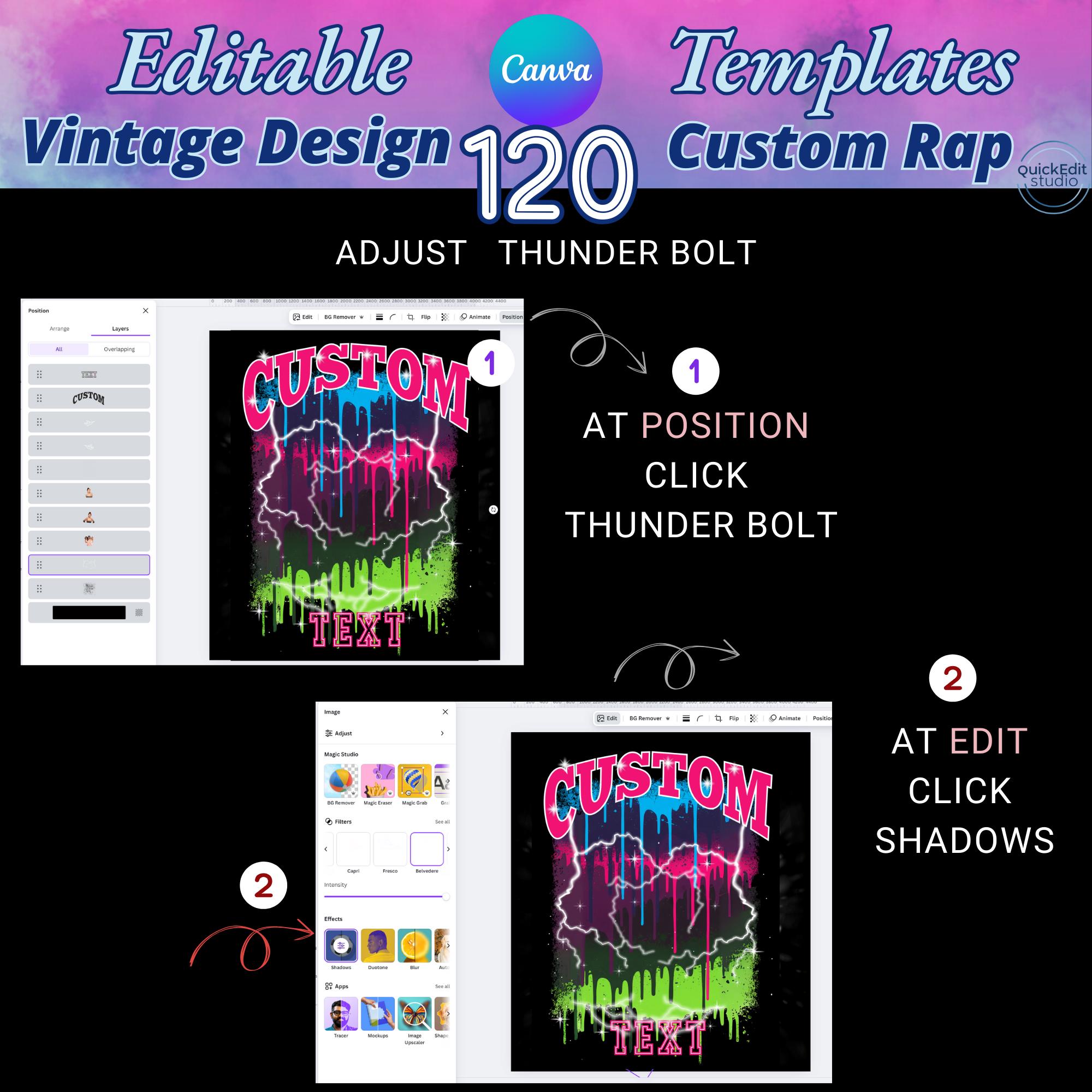 Retro 90s Rap Tee Template: Editable Custom Design Canva T-shirt ...