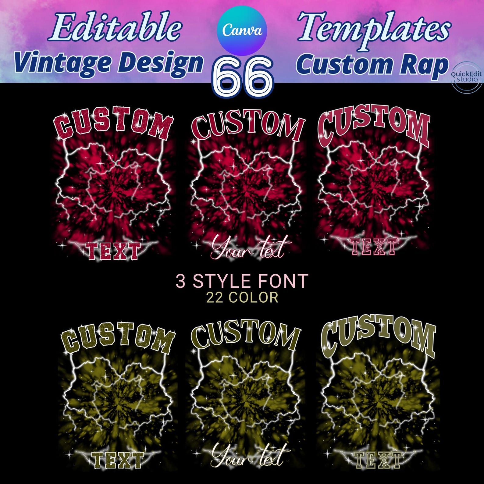 Retro 90s Bootleg Rap Tee | Editable Canva T-shirt Template L DIY ...