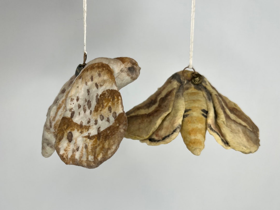 READY TO SHIP Spun Cotton Forest Hawk Moth Christmas Vintage Look ...
