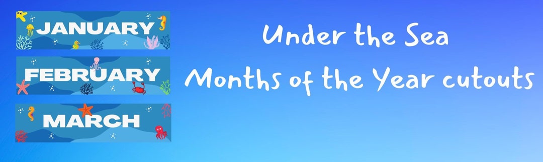 Under the Sea Months of the Year Classroom Decor - Etsy