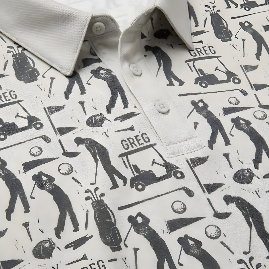 Custom Golf Pattern Polo | All-over Print Golf Shirt - Etsy