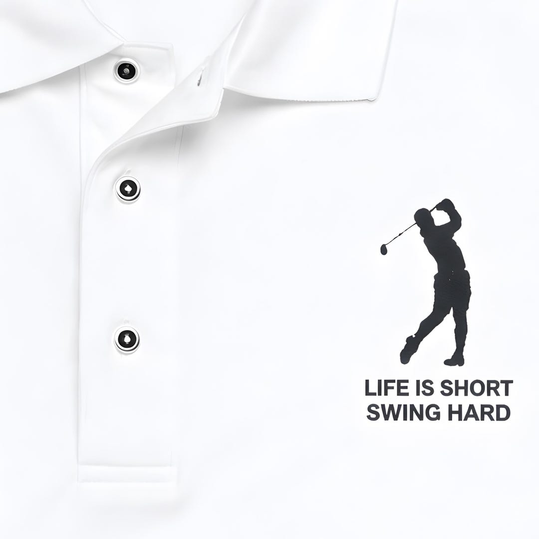 Golf Swing Silhouette Polo Shirt | Life is Short Swing Hard ...