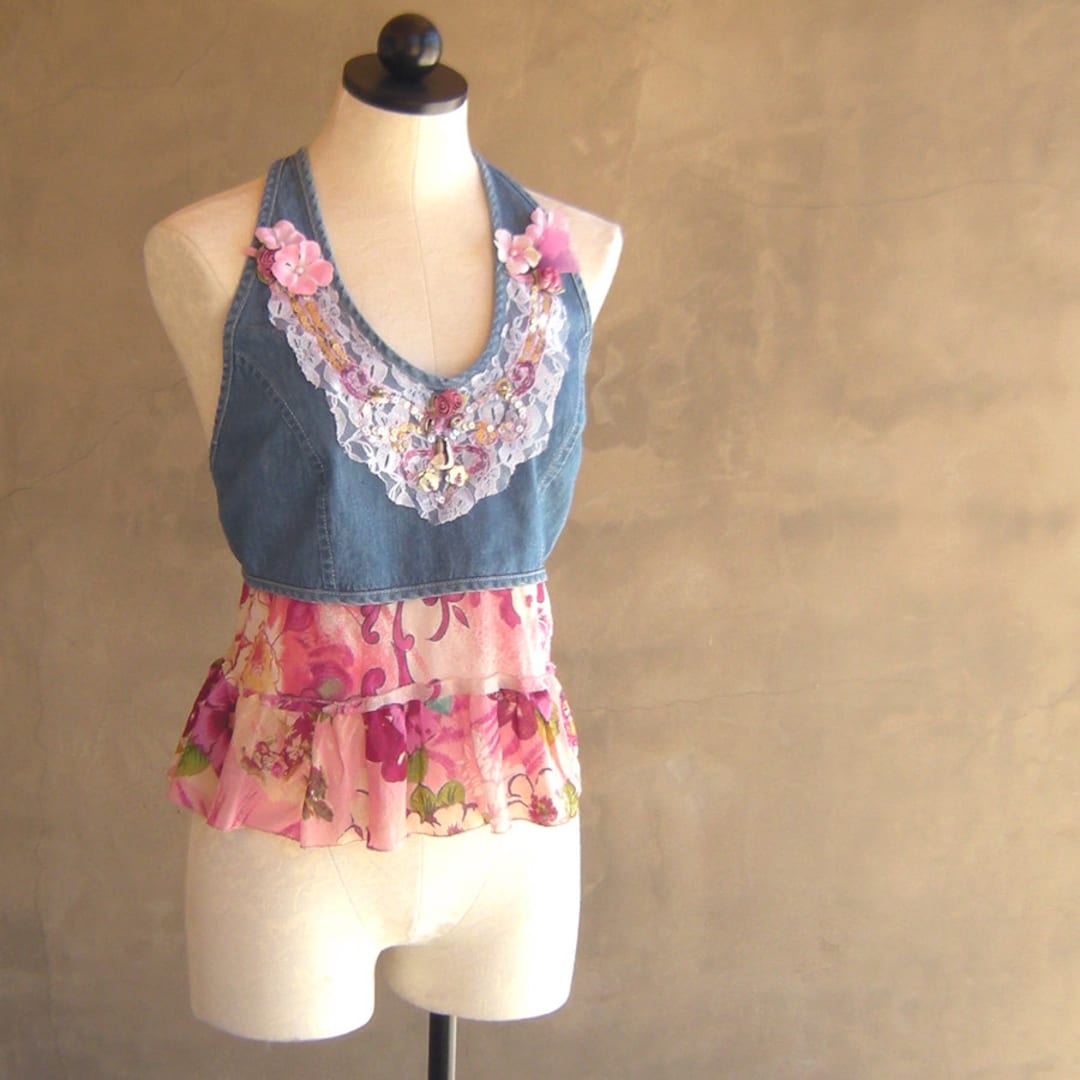 FLOWER CHILD Hippie Redesigned Halter Top - Etsy