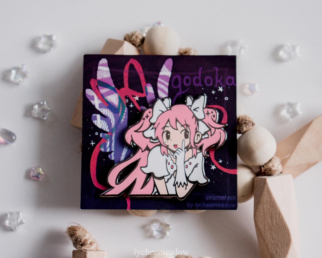 Madoka Magica Godoka Madokami Enamel Pin | Double Clasp - Etsy