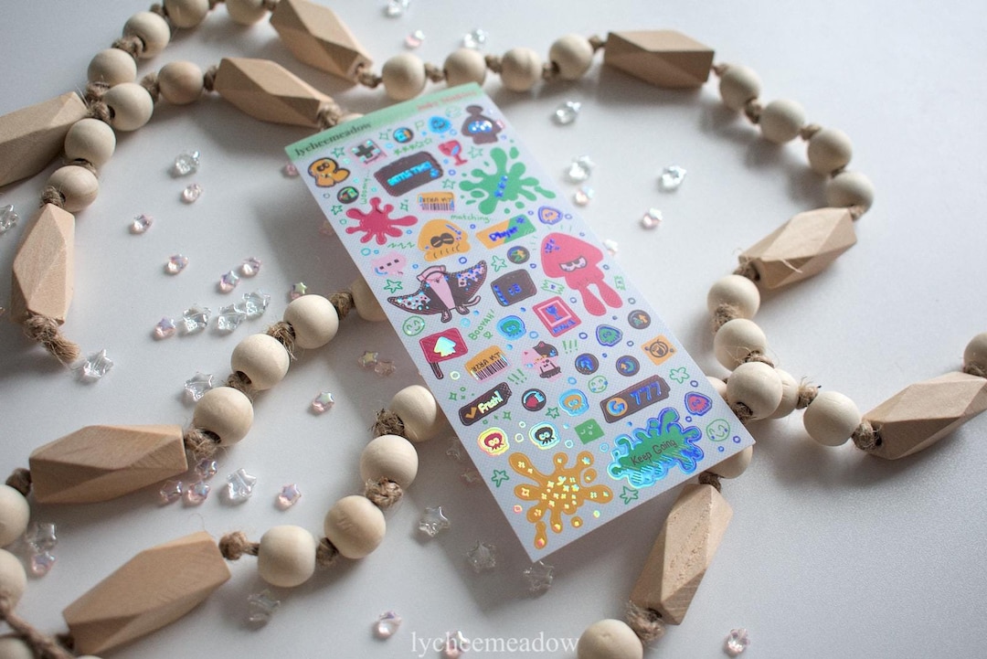 Splatoon Shiny Holographic Sticker Sheet | Waterproof - Etsy