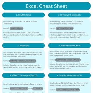 Cheat Sheet - Cheat Sheet - Excel Formulas - Etsy