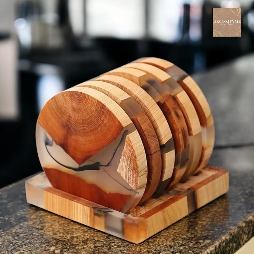 Wood Kitchen Coasters for Home Decor for Kitchen Decor Round Square ...