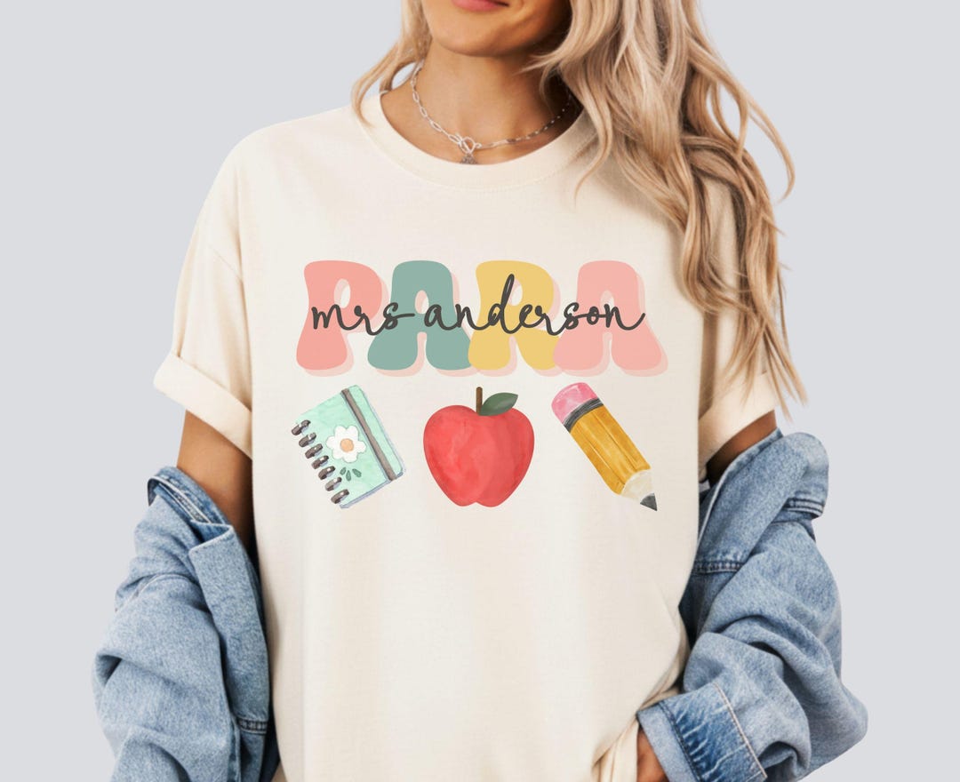 Personalized Paraprofessional Shirt, Custom Retro Para Educator Tee ...