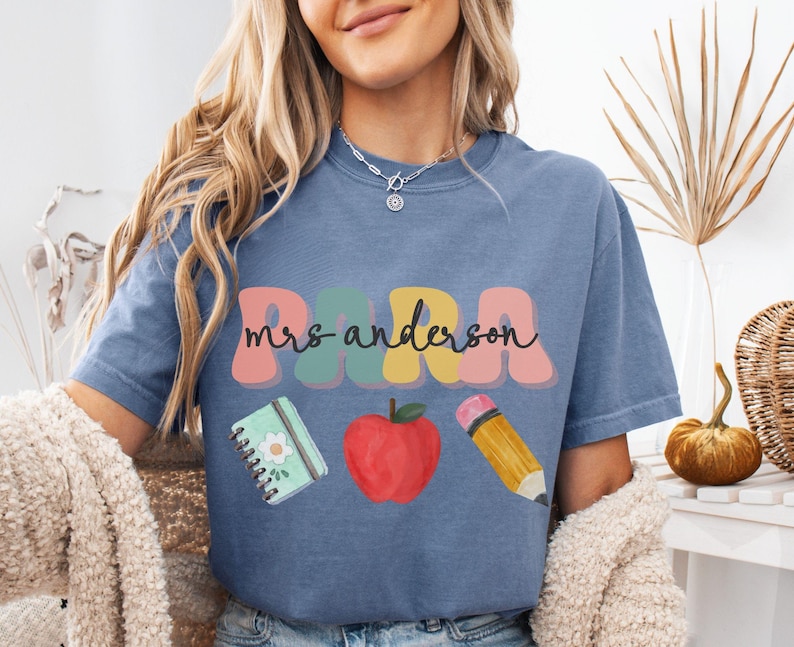 Personalized Paraprofessional Shirt, Custom Retro Para Educator Tee ...