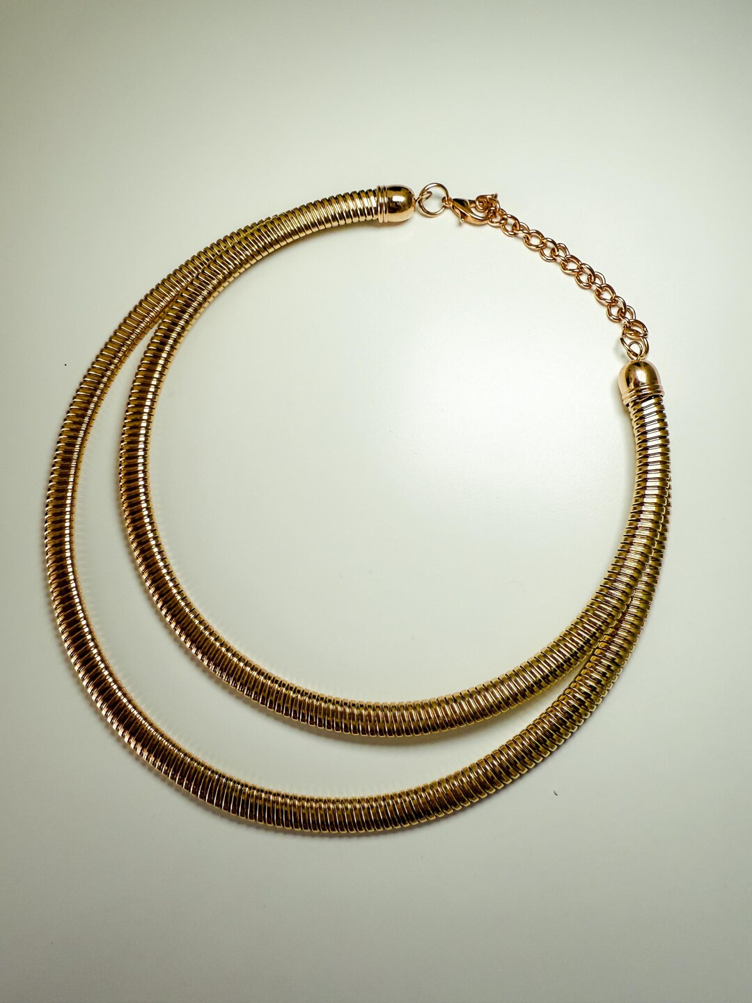 Multi-layered Torque Necklace, Gold Torque Choker, Vintage Necklace for ...