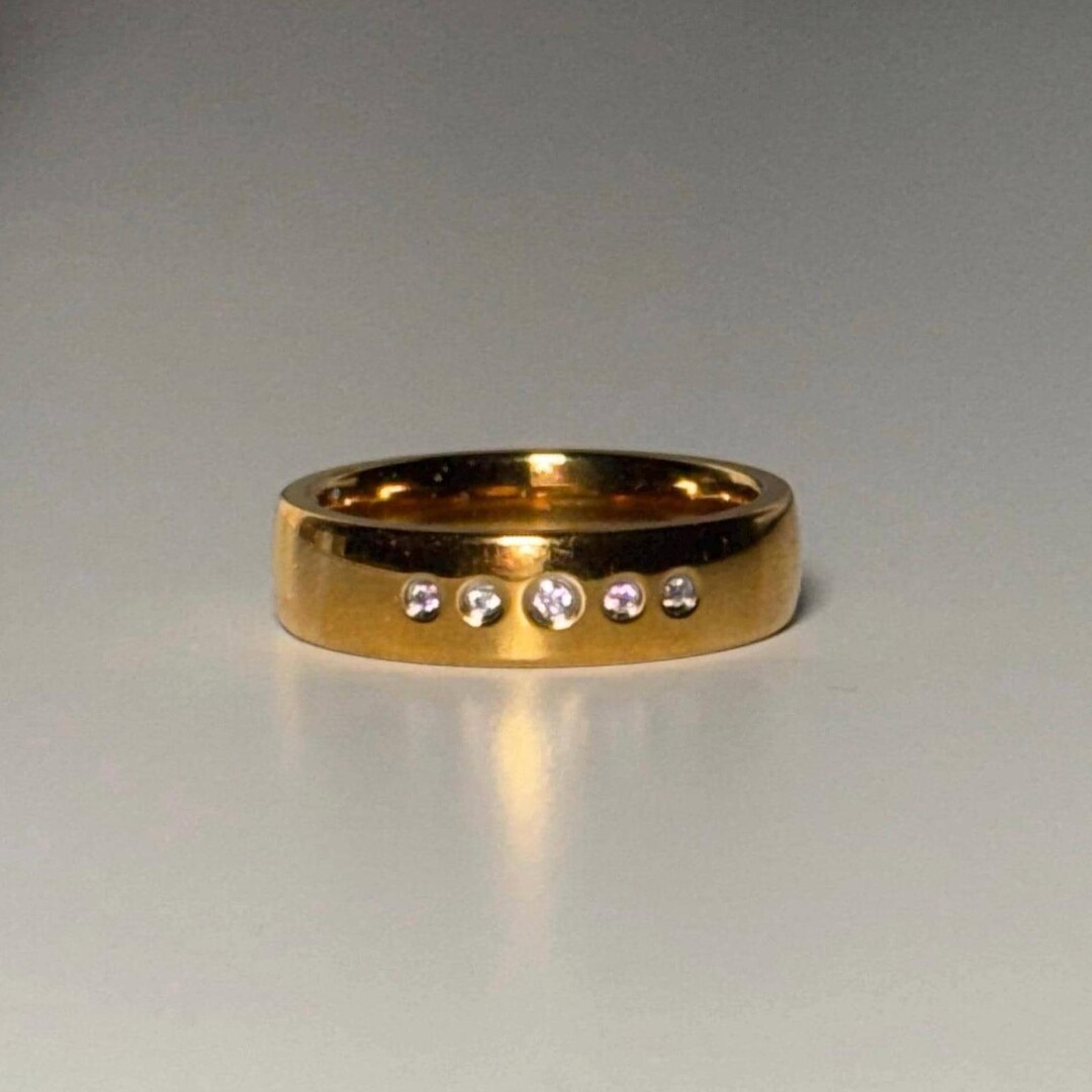 Dainty Pave Ring, Thick Gold Band Ring, Minimalist Jewelry, Stacking ...