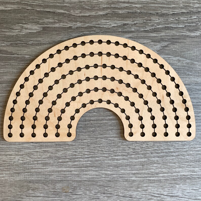 Wooden Rainbow Lacing Board With 6 Colored Laces Toddler Toy - Etsy