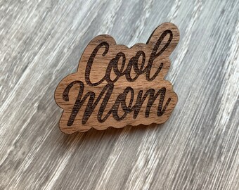 Wooden Mom Pin - Etsy
