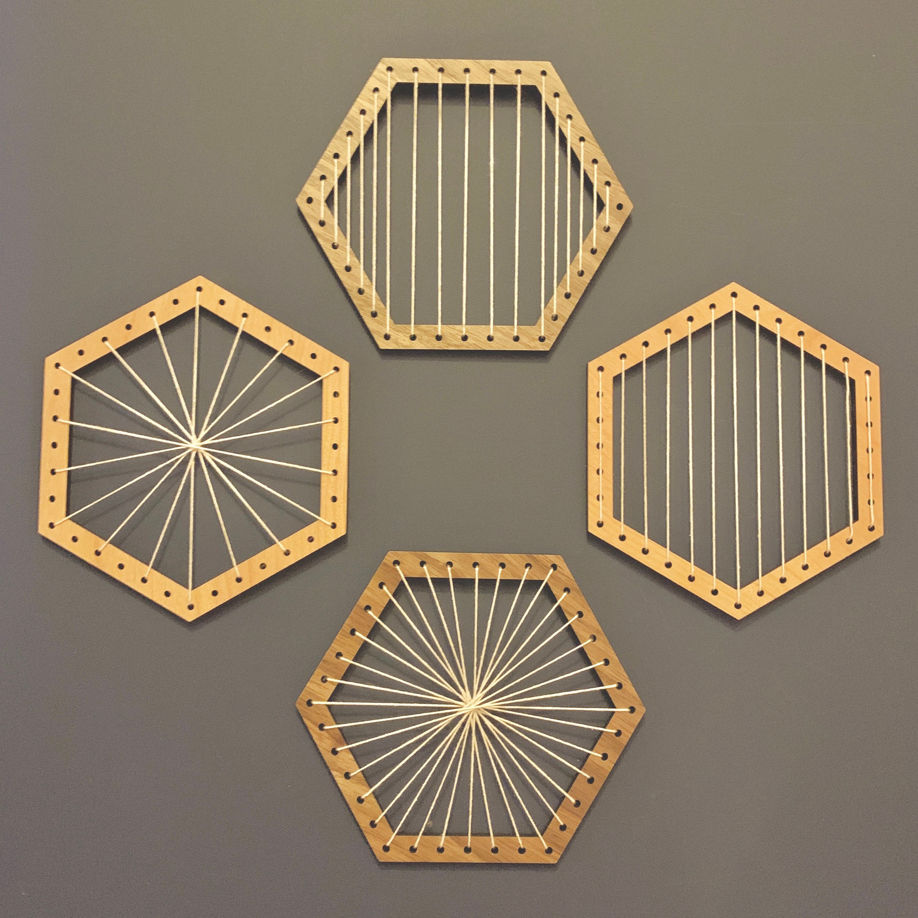 Hexagon Shaped Cherry Wooden Loom Wooden Frame Weaving Loom Hexagon ...