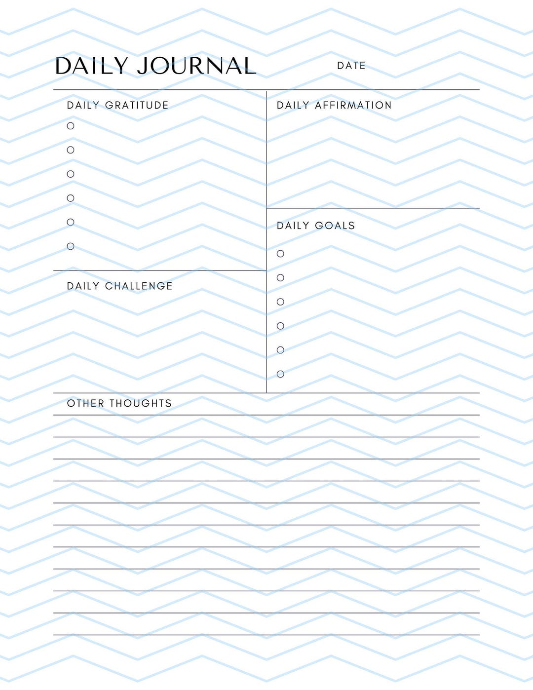 Daily Reflection Journal Page – Printable PDF – Gratitude & Goal ...