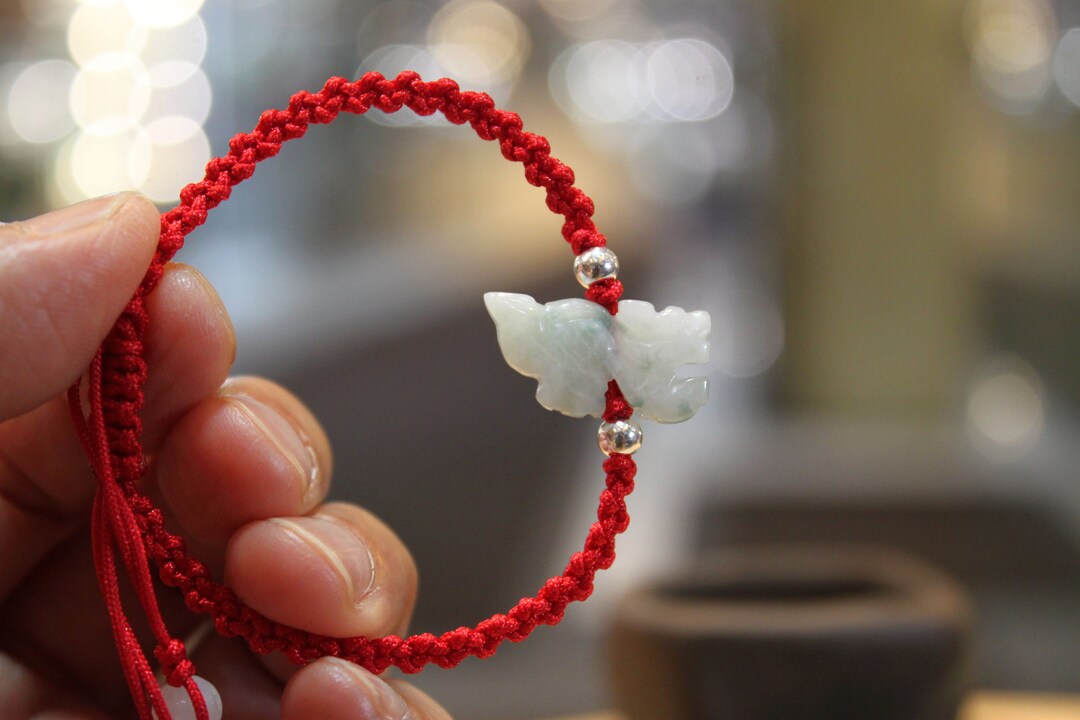 2024 Dragon Year, Jade Dragon Bracelet, Pale White/light Green Jade ...