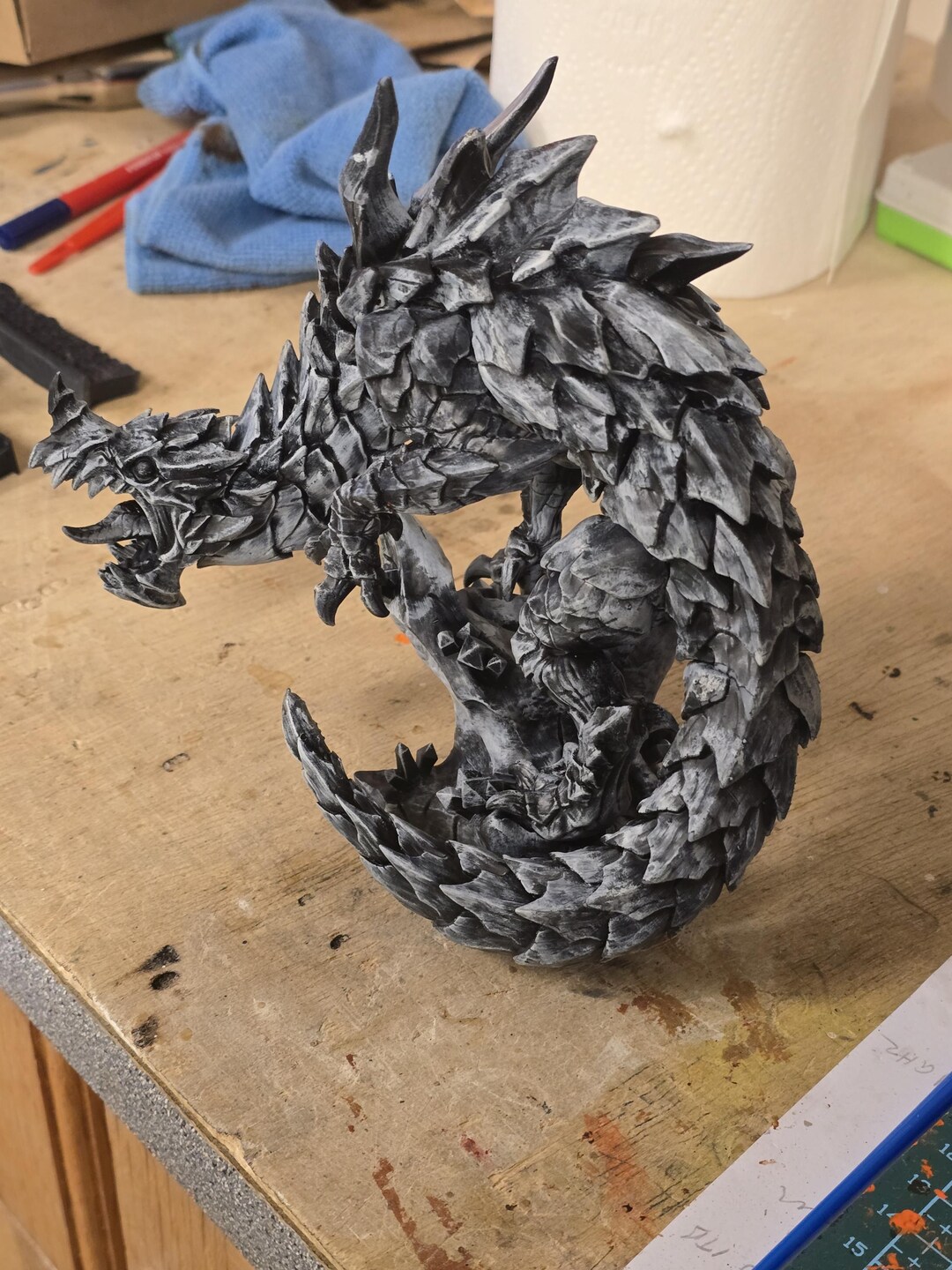 3d Printed Stone Dragon Dnd 20cm - Etsy