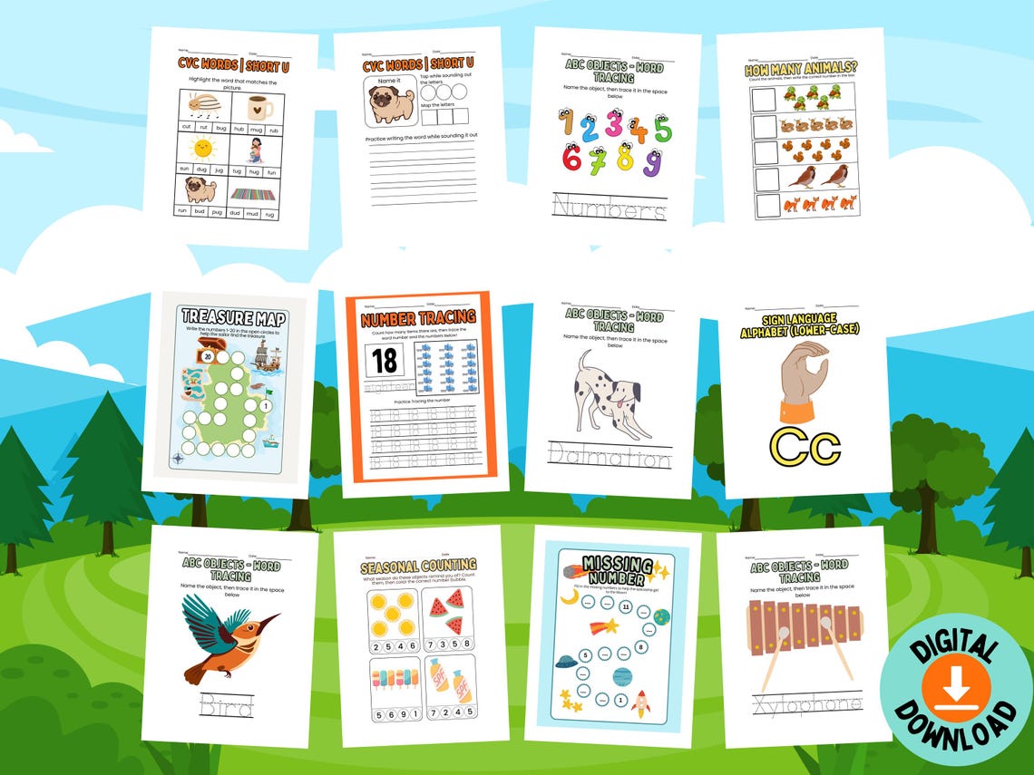 400+ Pre-k Worksheets and Kindergarten Learning Mastery Mega Bundle ...