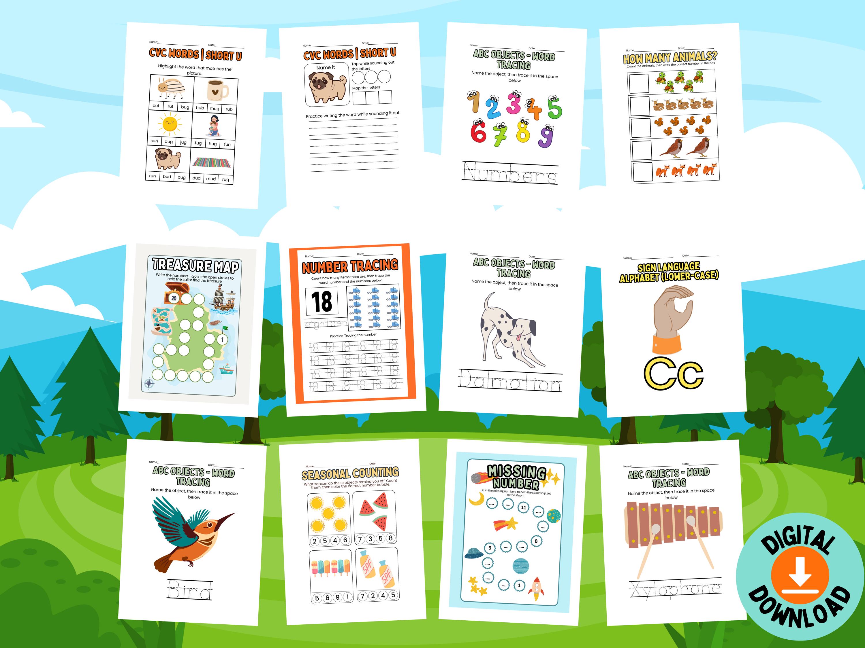 400+ Pre-k Worksheets and Kindergarten Learning Mastery Mega Bundle ...