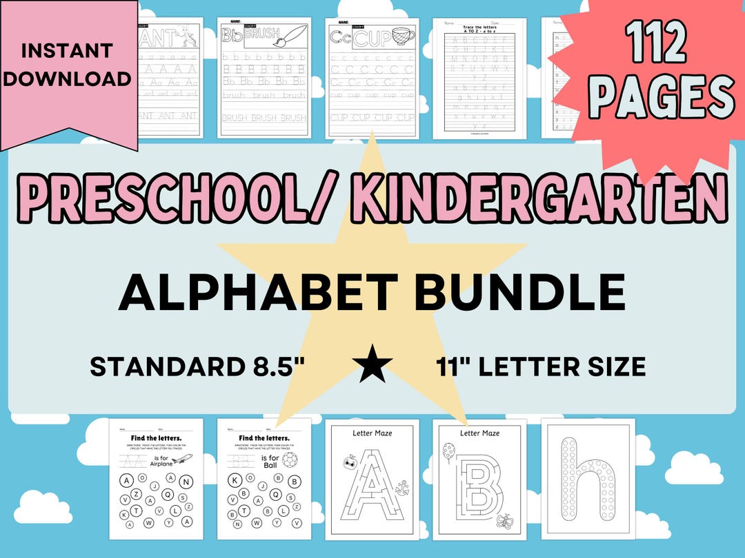 112 Page Alphabet Learning Bundle Including Letter Tracing, Letter ...