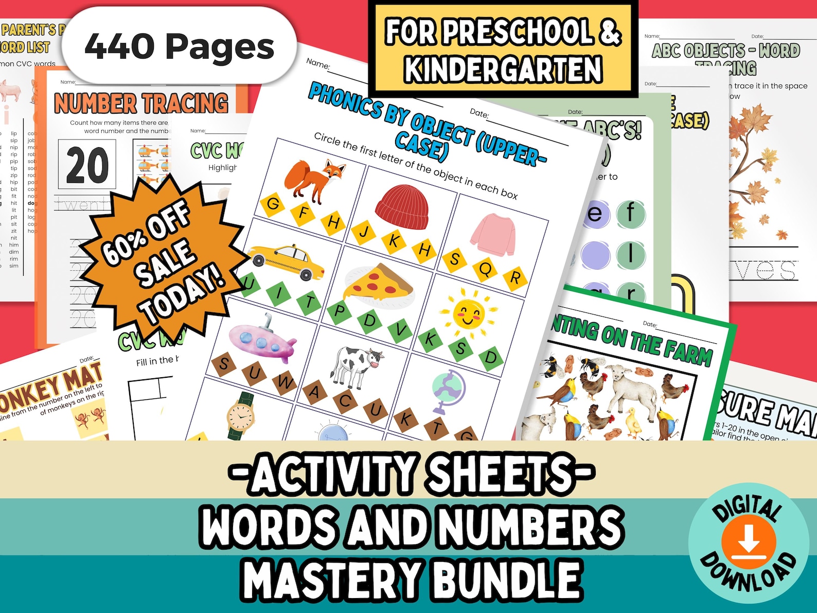 400+ Pre-k Worksheets and Kindergarten Learning Mastery Mega Bundle ...