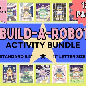 Fun Kids Robot Activity Sheets Coloring Pages Instant Download ...