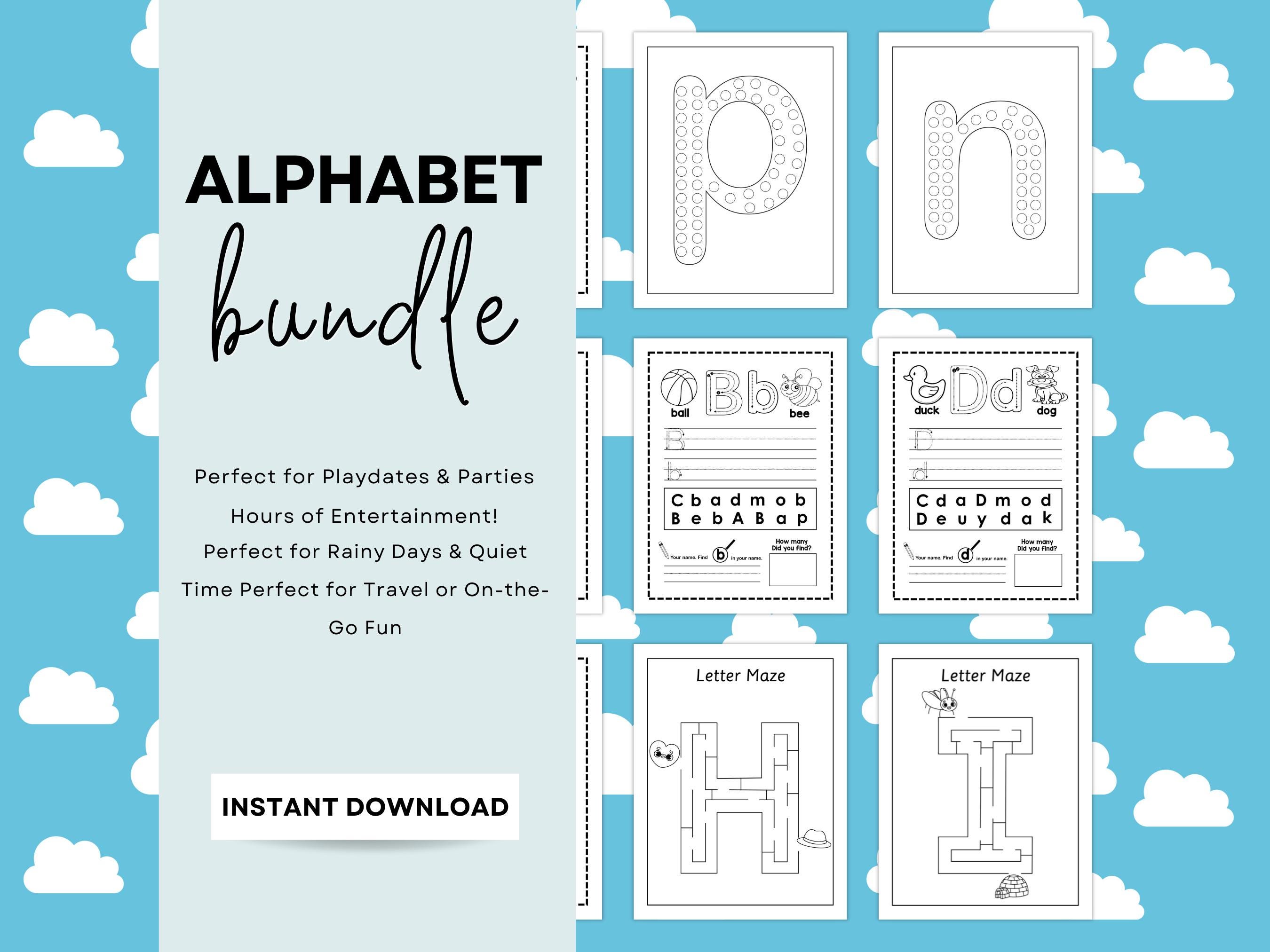 112 Page Alphabet Learning Bundle Including Letter Tracing, Letter ...